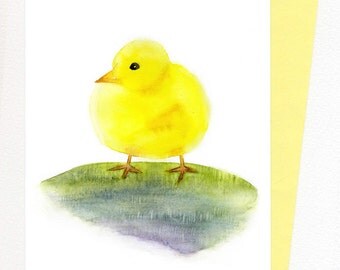 Baby Chick Art Baby Chicken Print. Farm Nursery Art Barn