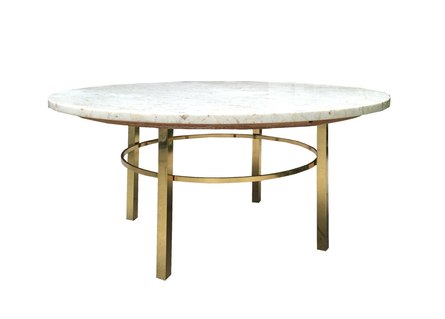 Mid Century Hollywood Regency Marble Brass Coffee Cocktail Table ...