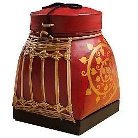 Decorative Thai Rice Basket Box. Traditional Hand-Crafted Asian Rice ...