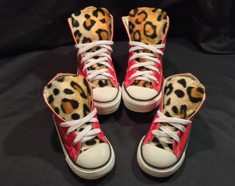 Red Leopard Print Converse Shoes by LoveChuckTaylors on Etsy