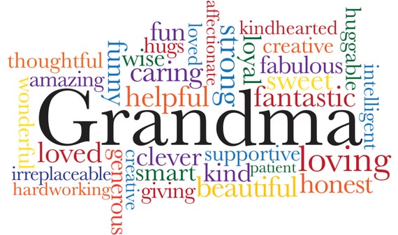 Grandma word cloud framed 8x10 by TheArtfulWord on Etsy