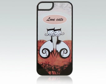 Black Cat iPhone 5 case funny iPhone 5 5s SE by HappyStripedCats