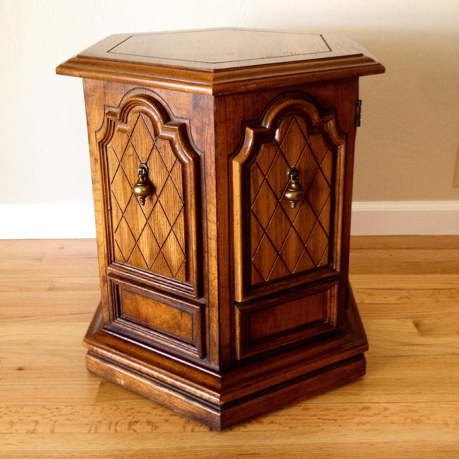 1970s Mid Century Hexagon / Cathedral Style / Accent Table / Side / End ...