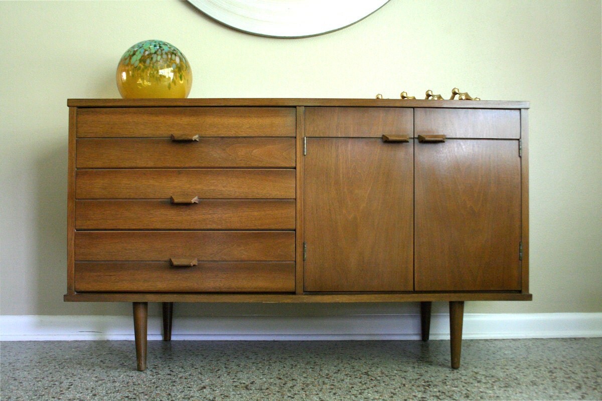 Mid Century Modern Sideboard Credenza – 1950s 1960s Vintage Server ...