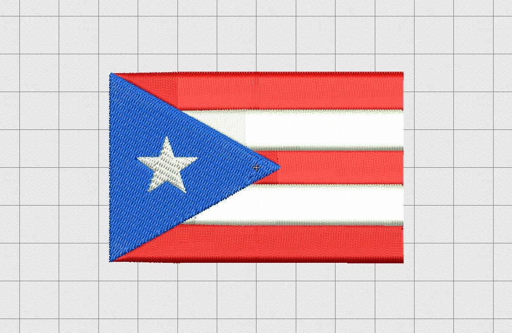 Puerto Rico Country Flag Embroidery Design in 2x2 3x3 4x4 and