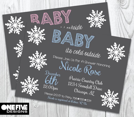 Items similar to Baby It's Cold Outside - Baby Shower Invitation - PINK ...