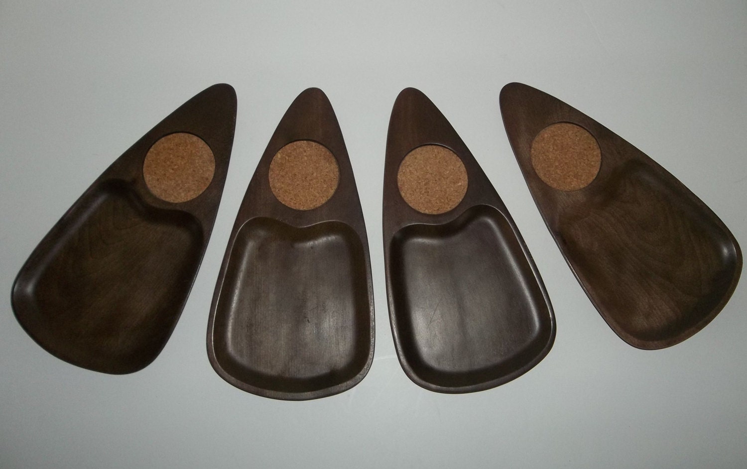 Vintage Set of 4 Wooden Coaster Serving Trays – Haute Juice