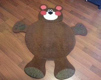 Bear skin rug for children, play mat, room decor, wall hanging, quilt