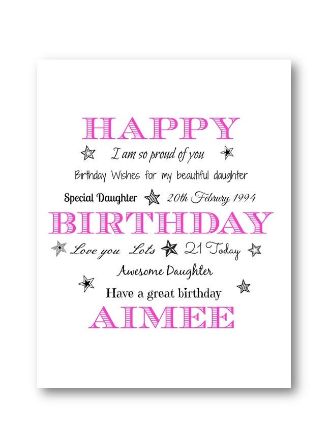 Personalised Typography Birthday Card / Personalized Birthday