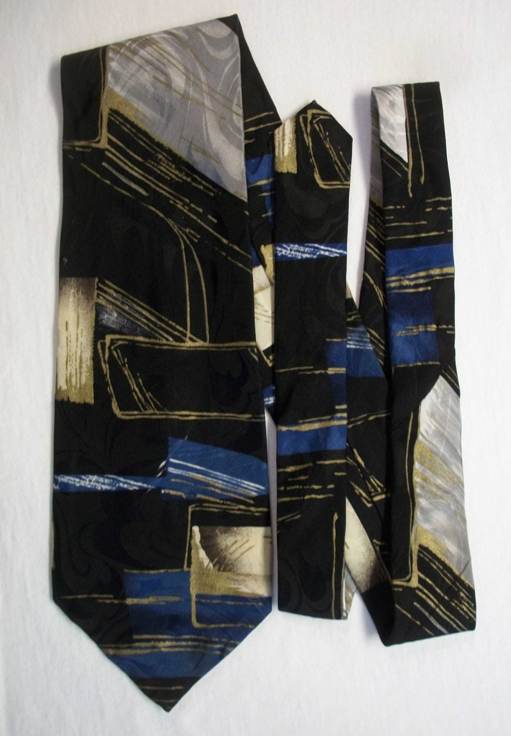 Adolfo men’s abstract vintage silk neck tie 4″ Made in the USA – Haute ...