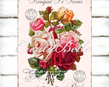 Popular items for rose transfers on Etsy
