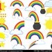 Rainbow numbers Clipart Digital Clip Art Graphics Personal