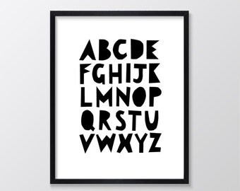 Extra Large Alphabet UNFRAMED Print Big kid's Wall Art