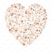 Professional Peach Floral Heart Clipart & Vectors Floral