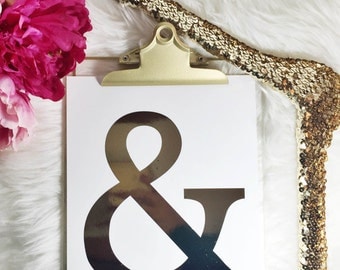 Gold foil ampersand | Etsy