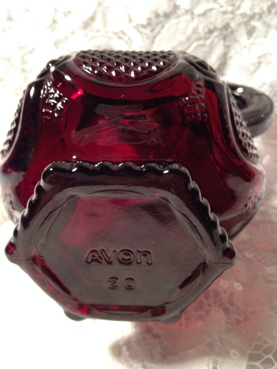 Avon Ruby Red Glass Cruet Mini Pitcher Bud Vase 1876 Cape