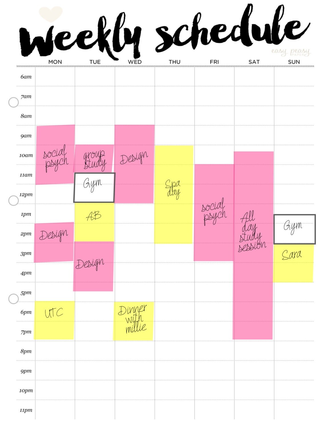 8 Best Images Of Cute Printable Project Life Free Printables Cute 8 Best Printable Weekly 