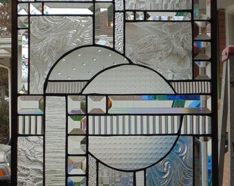 Items similar to Round Abstract Stained Glass Window on Etsy