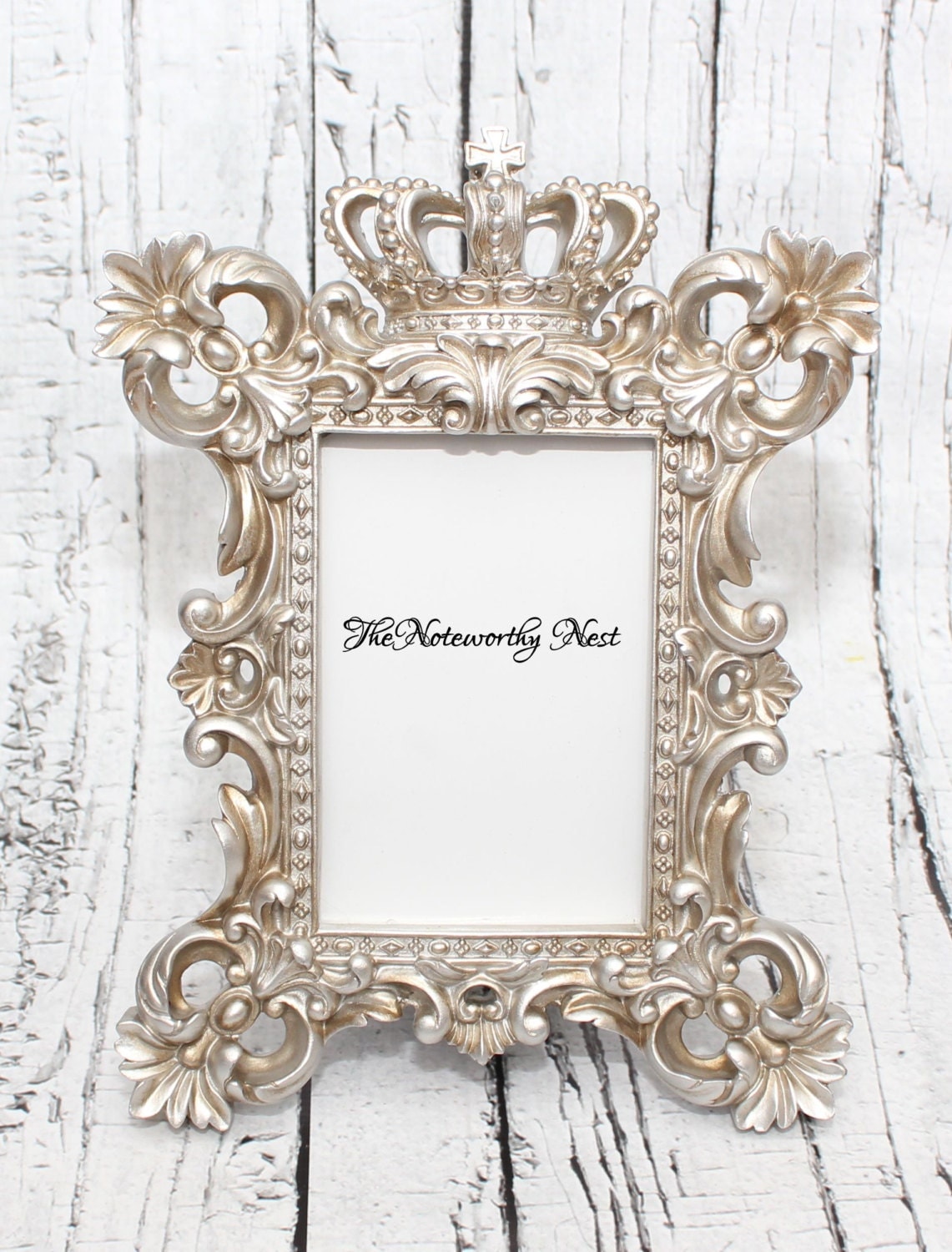 Silver Crown Frame // ornate picture frame// by TheNoteworthyNest