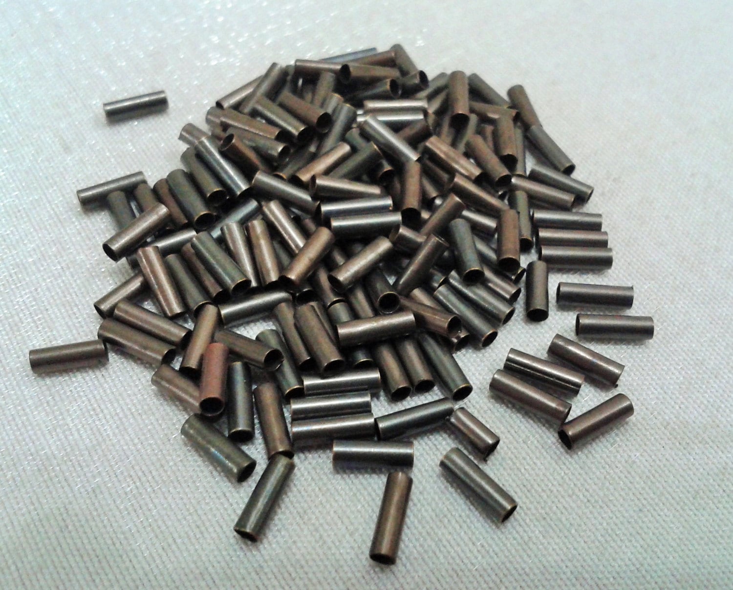150 Pcs Antique Bronze 2 x 6 mm Metal Tube Spacers Small