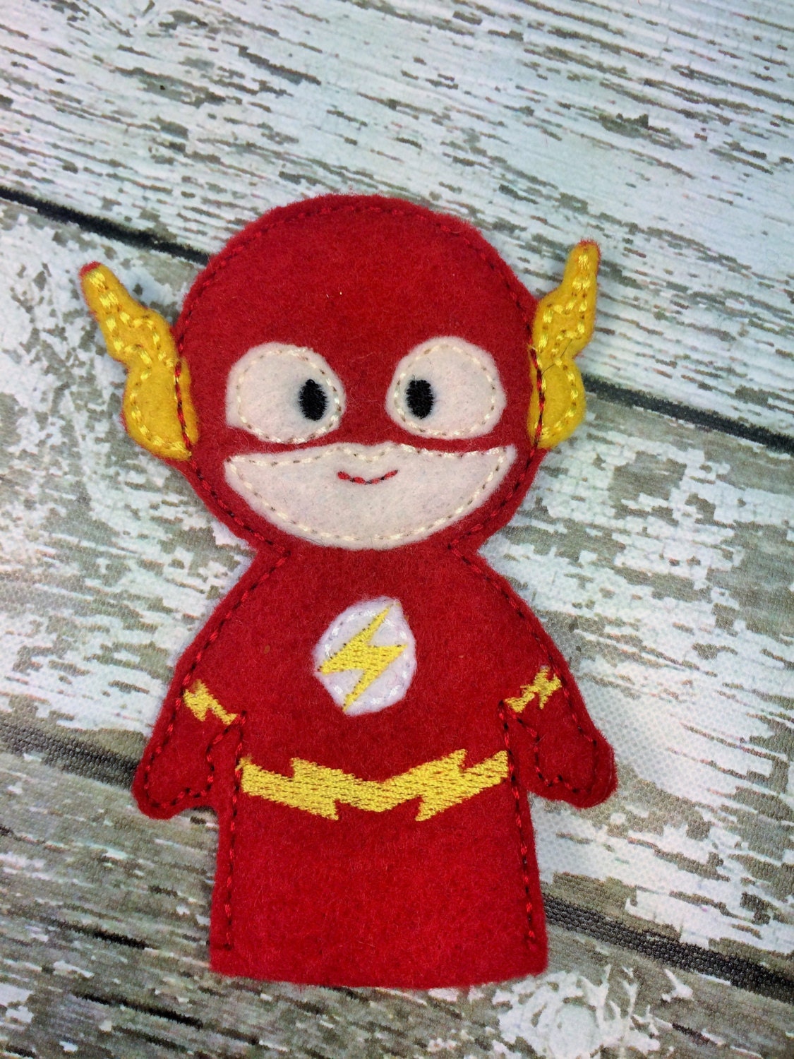 The Flash Inspired Finger puppet busy bag by RosieKEmbroidery