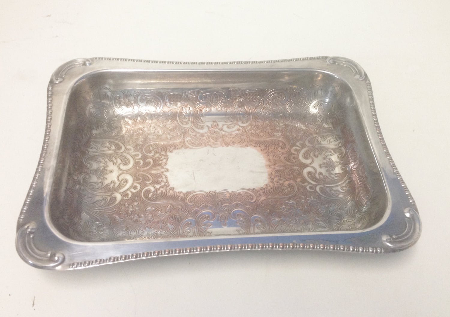 Vintage Silver Plate on Copper Serving Dish, Display Dish or Tray ...