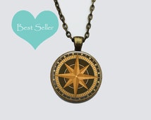 Popular items for compass rose pendant on Etsy