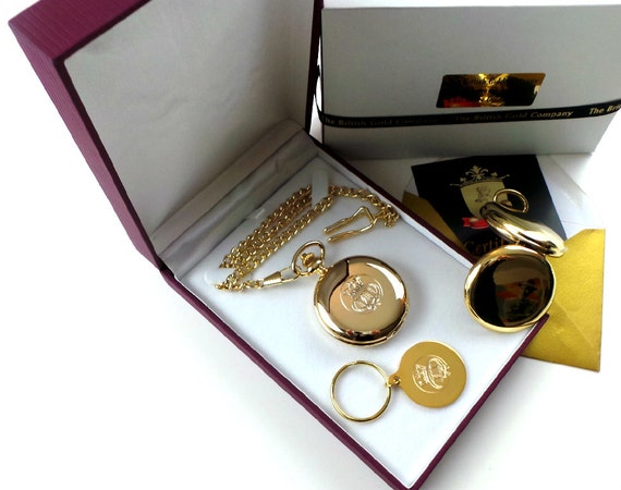 Merchant Navy 24K Gold Plated Pocket Watch by BritishGoldCompany