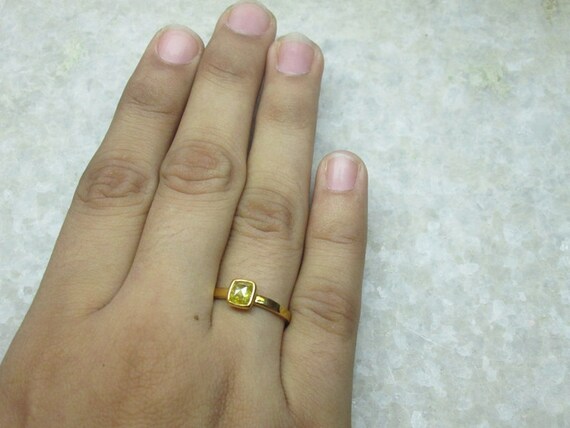 Intense Yellow Rose Cut Diamond Ring in 14K Yellow Gold