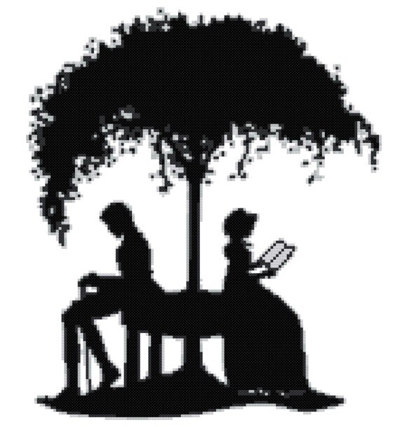 Cross stitch pattern silhouette
