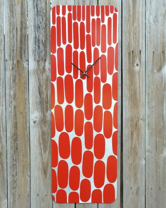Items similar to Extra Large Wall Clock - Red Beans - Red Cells ...