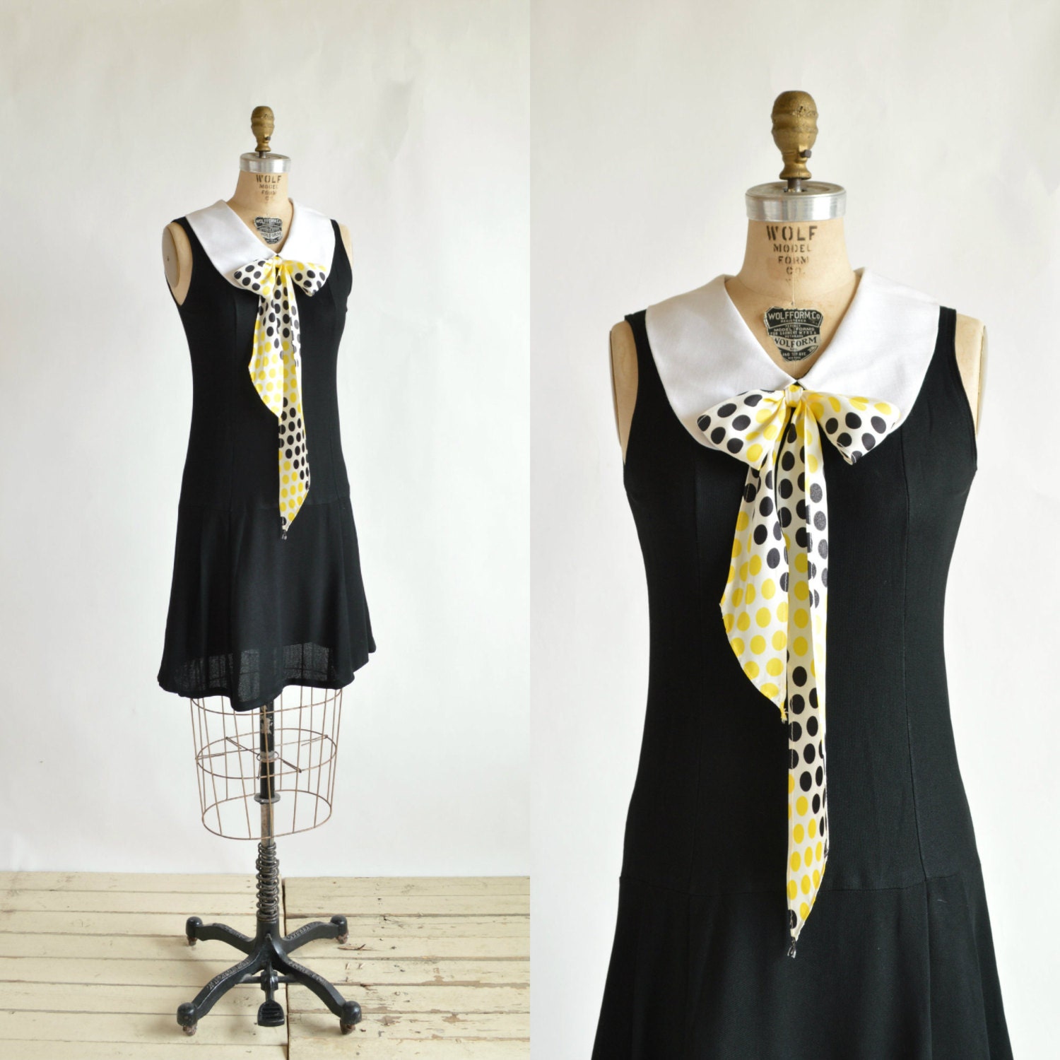 1960s Mod Mini Dress Vintage Black Dress