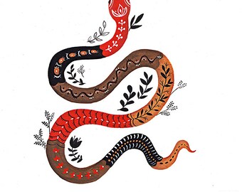 Snake folk art | Etsy