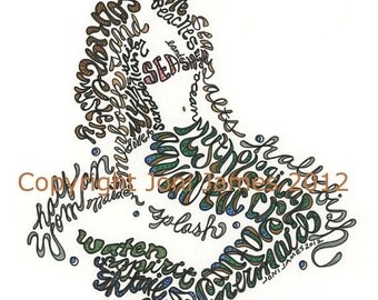 Butterfly Typography Word Art Print Calligram by CalligramORama