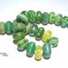 SPRING Handmade Lampwork Beads Green Emerald Gold