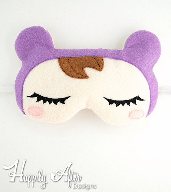 Sleeping Cutie Sleep Mask Embroidery Design kawaii sleep