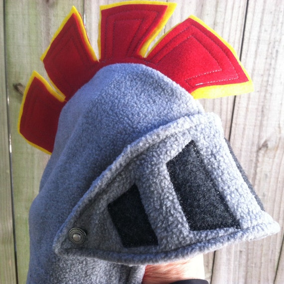 Fleece Knight Helmet with Movable Face Guard Halloween