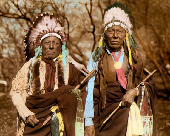Two Cheyenne Native American Indian Chiefs 1924 8x10