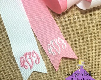 custom monogrammed bouquet ribbon 3 wide grosgrain