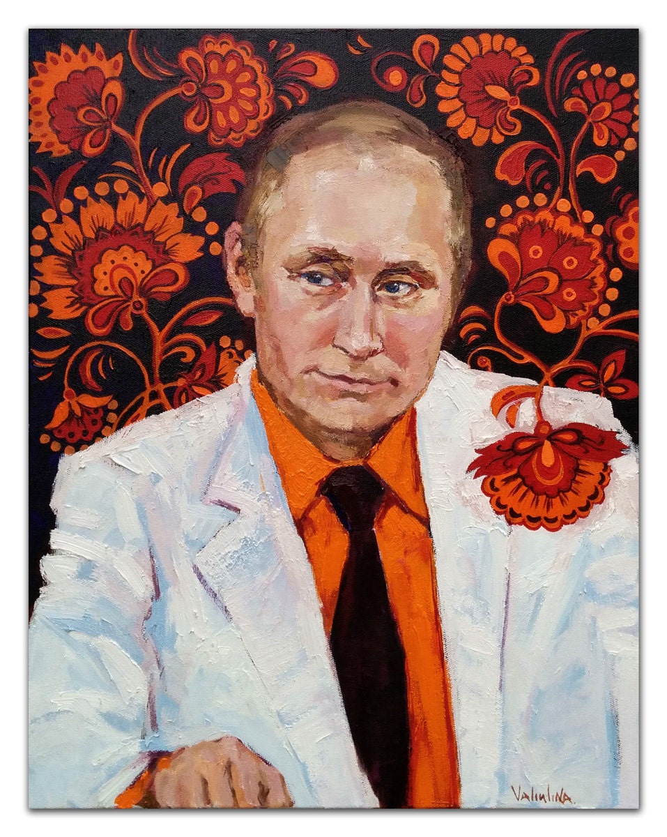 Vladimir Putin Original oil portrait painting on canvas