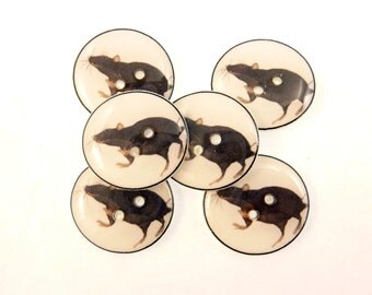 Items similar to 5 Bat Sewing Buttons. Vampire Bat Handmade Buttons ...