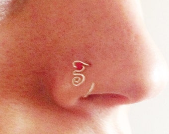 Triple Hoop Nose Ring for single pierced nose 24 22 or 20