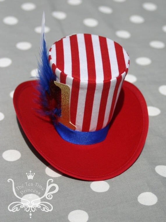 Patriotic Mini Top Hat. Uncle Sam Hat. by TheTeaTimePrincess
