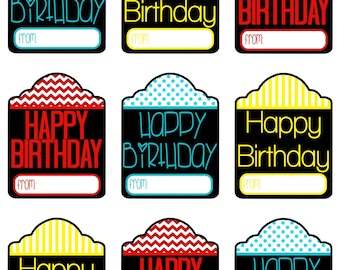 Happy birthday tags | Etsy