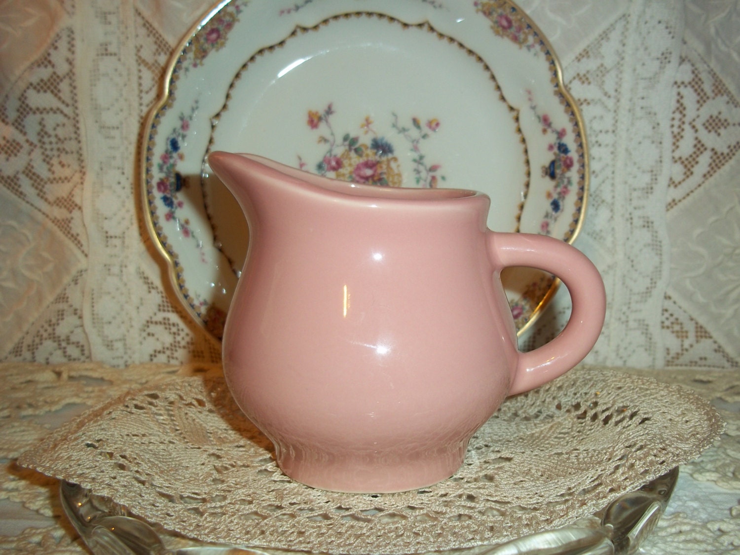 Vintage, Pastel Pink Creamer, Fiesta-style, Glazed Pottery, Serving ...
