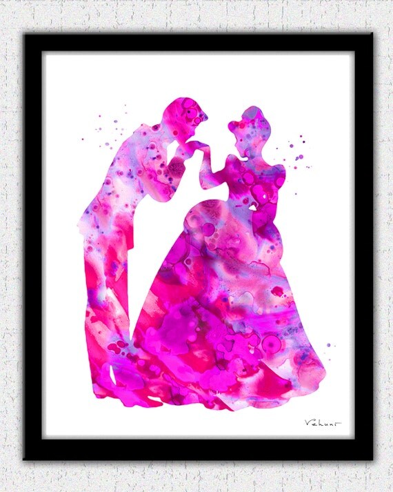 Items similar to Cinderella print, Disney princess, Prince Charming ...