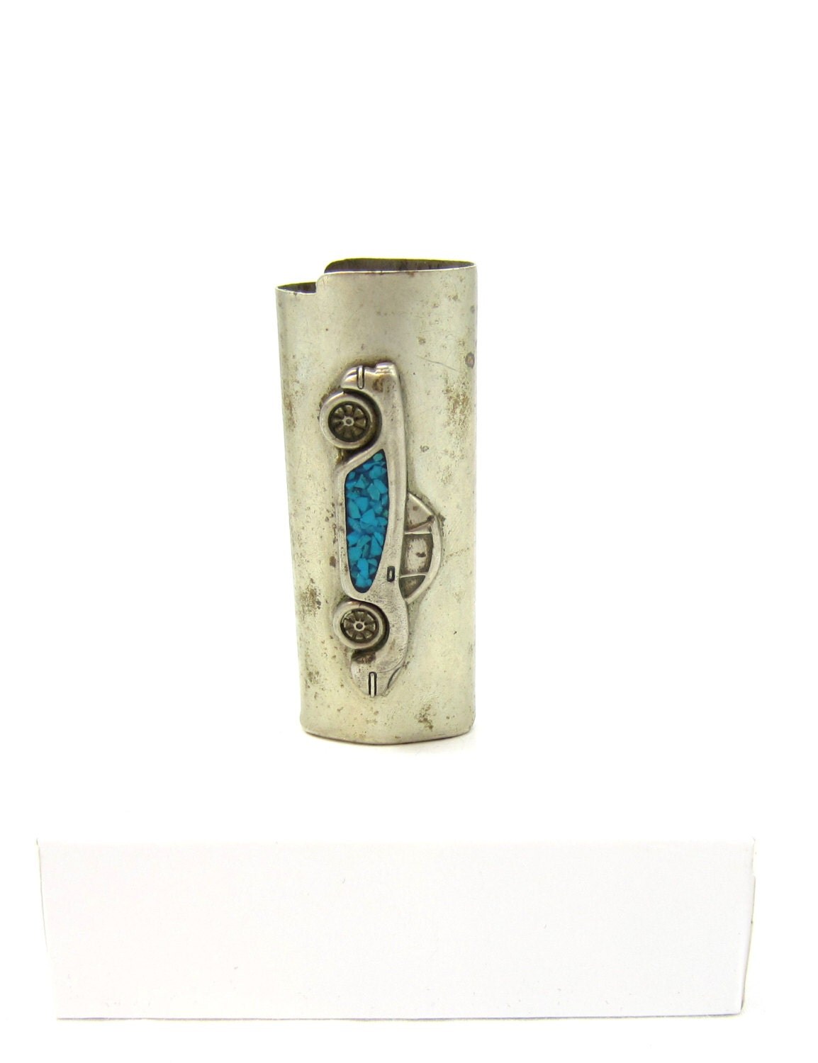 Vintage Silver Tone Turquoise Corvette Car Animal Native American Bic ...