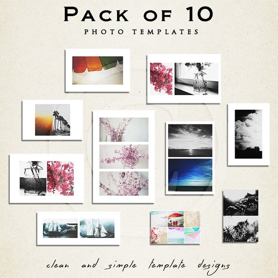 Pack of 10 10 Photo Templates by MyTemplateShop on Etsy