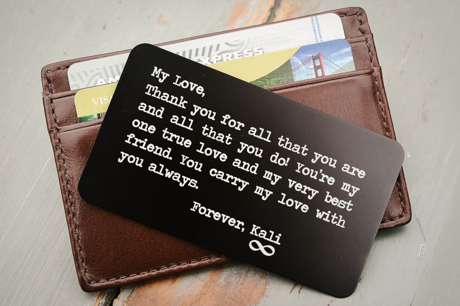 Personalized Wallet Card Metal Wallet Insert Custom Engraved