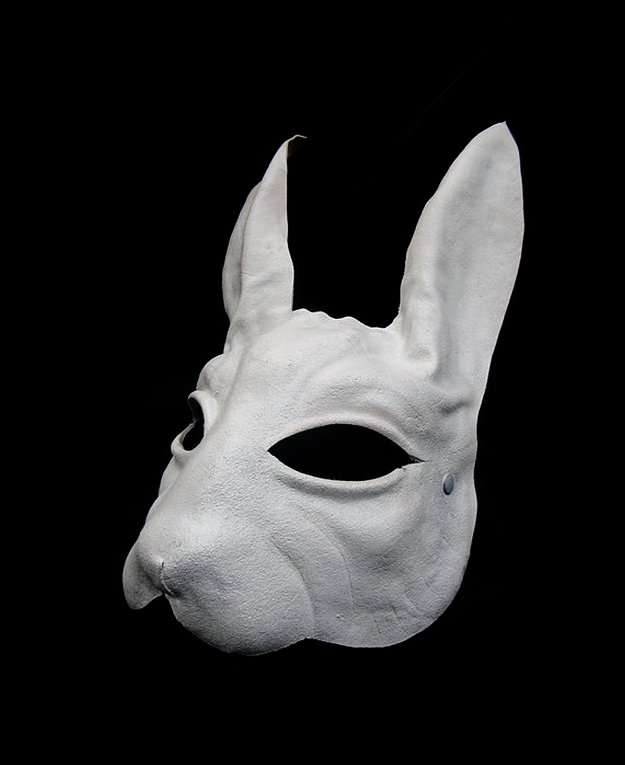 White rabbit bunny mask leather ears alice in wonderland mad